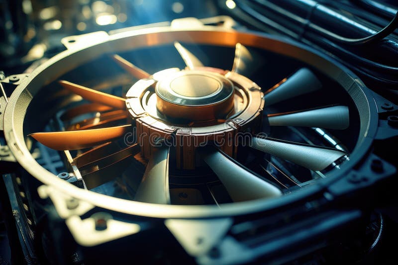 Computer Fan Close-up. Cooling the Motherboard Stock Image - Image of ...