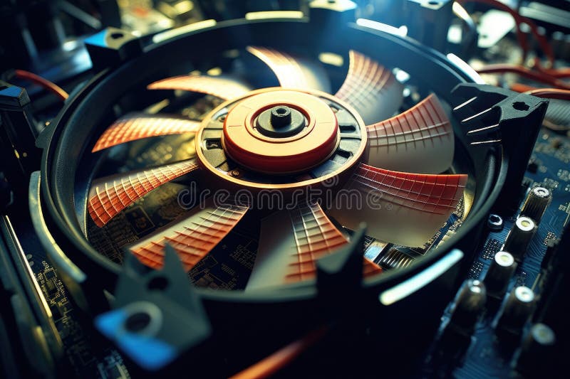 Computer Fan Close-up. Cooling the Motherboard Stock Image - Image of ...