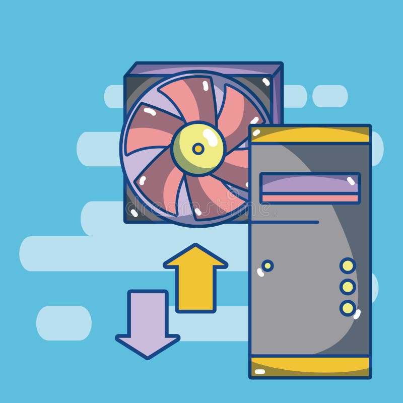 Computer fan technology stock vector. Illustration of cartoons - 118416547