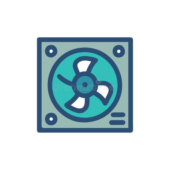 Computer Fan Icon for Cooling Stock Illustration - Illustration of ...