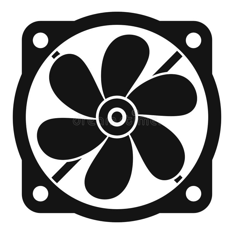 Computer Fan Icon, Simple Style Stock Vector - Illustration of electric ...