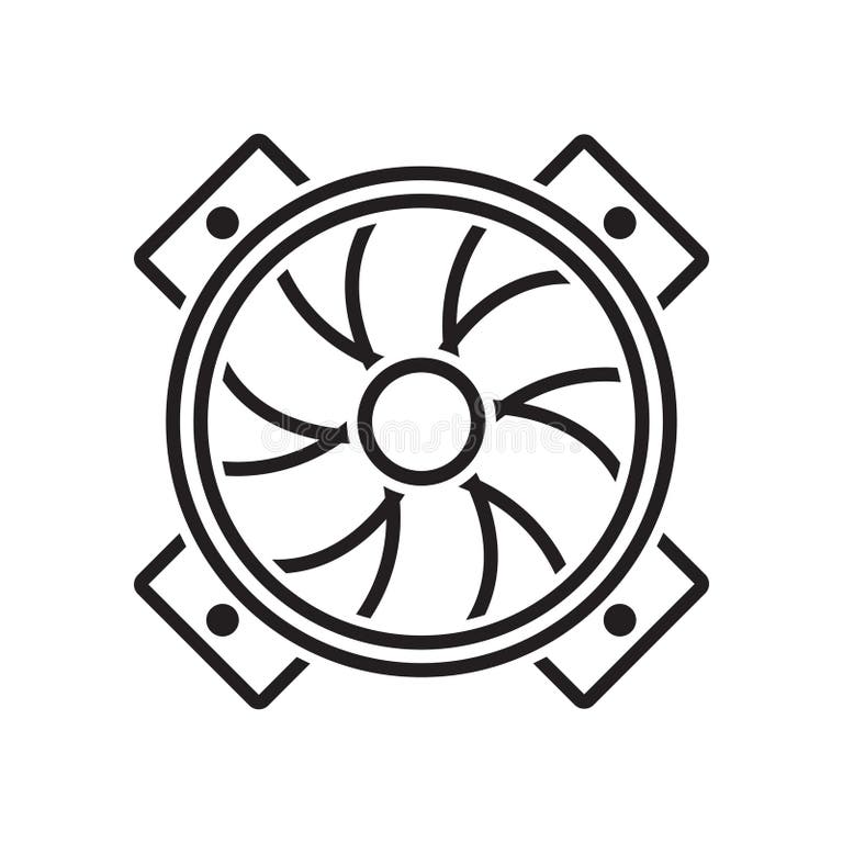 Computer fan icon vector stock vector. Illustration of rotor - 312704524