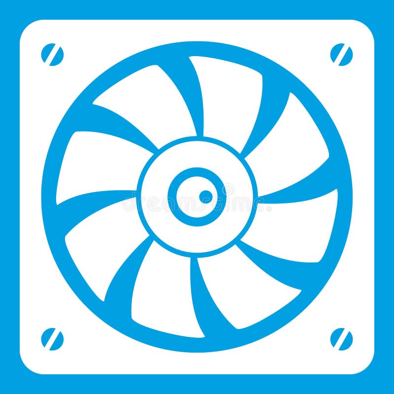 Computer fan icon white stock vector. Illustration of case - 96412368