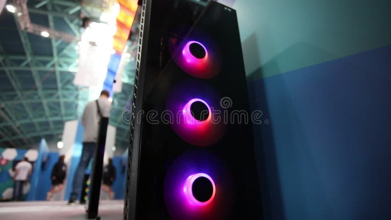Computer Fan with LED Illumination.Multi-colored Illumination of the ...