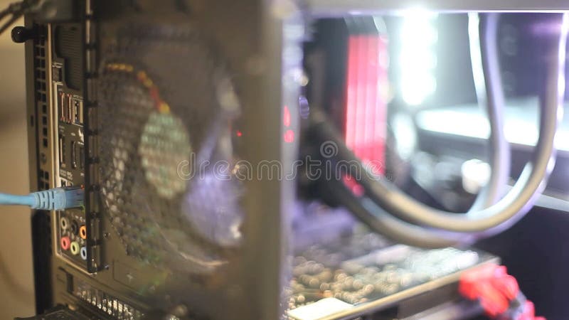 Computer Fan Rack Focus stock footage. Video of industry - 55355806