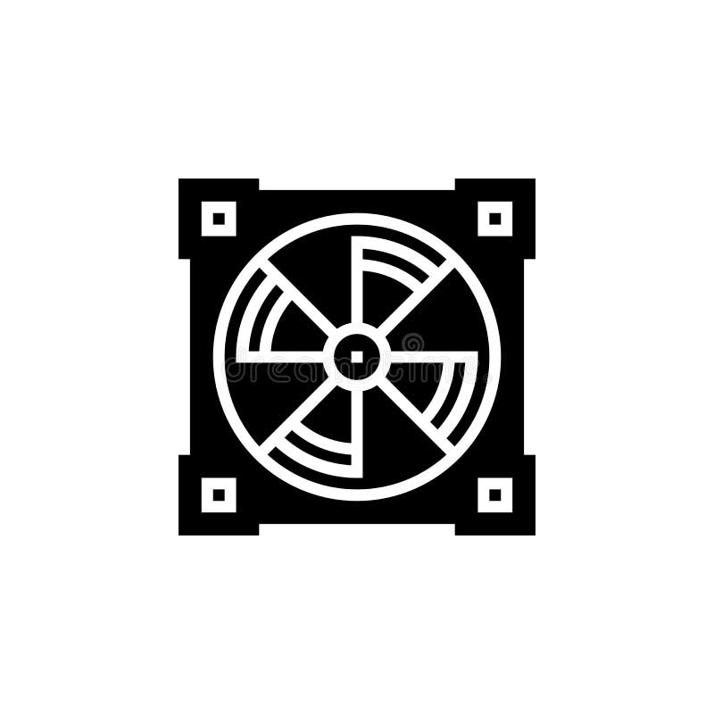 Computer Fan Vector Icon. Computer Component Icon Solid Style. Perfect ...