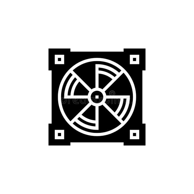 Computer Fan Vector Icon. Computer Component Icon Solid Style. Perfect Use for Logo ...