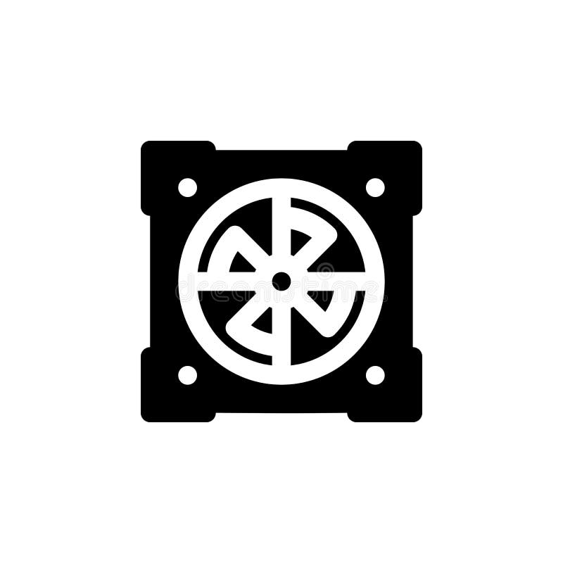 Computer Fan Vector Icon. Computer Component Icon Solid Style. Perfect ...
