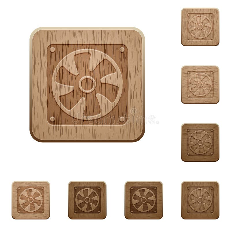 Computer Fan Wooden Buttons Stock Vector - Illustration of climate ...