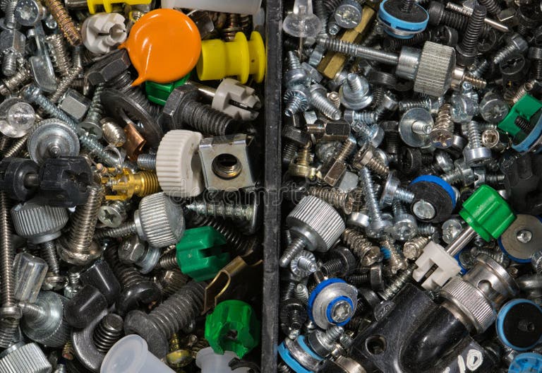 Computer Fasteners Hardware Technology Assorted Odds and Ends. Stock ...