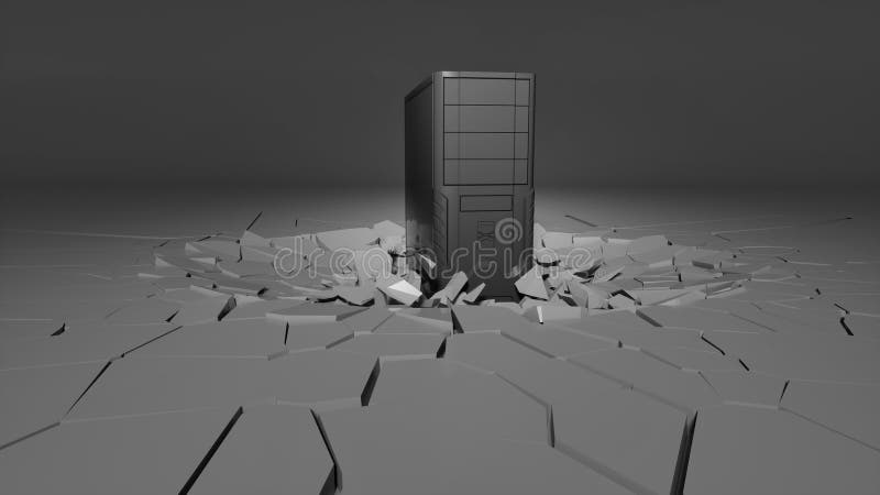 Computer Fell on the Floor and Broke it Stock Illustration ...