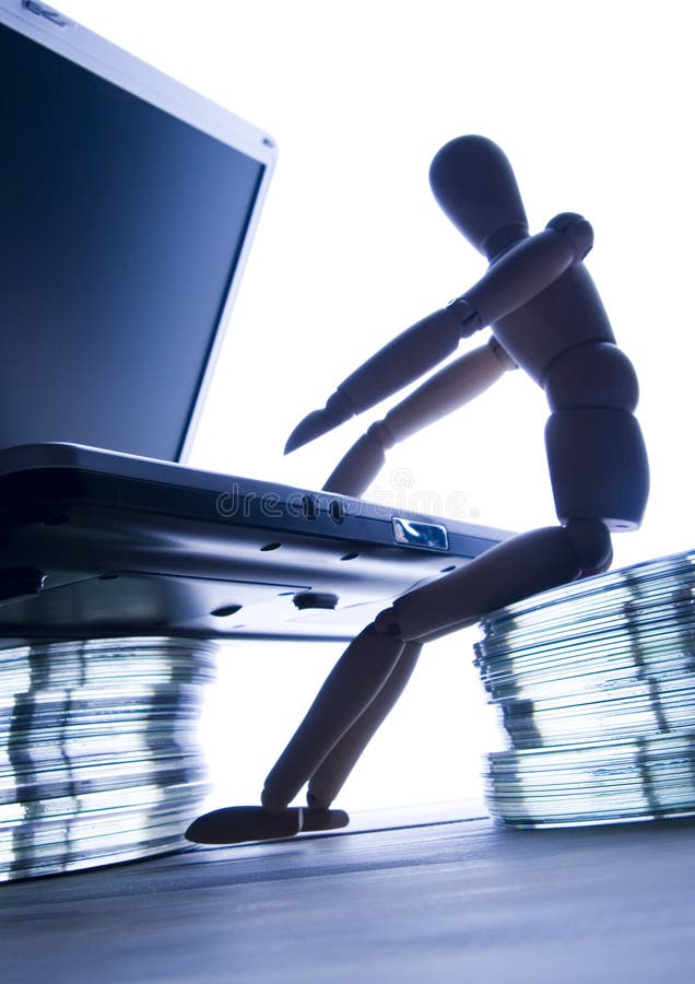 Computer with figure stock photo. Image of bussiness, compatibility ...