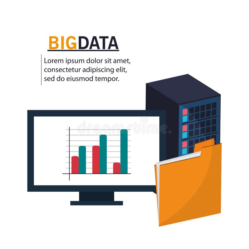 Computer File and Big Data Design Stock Illustration - Illustration of ...