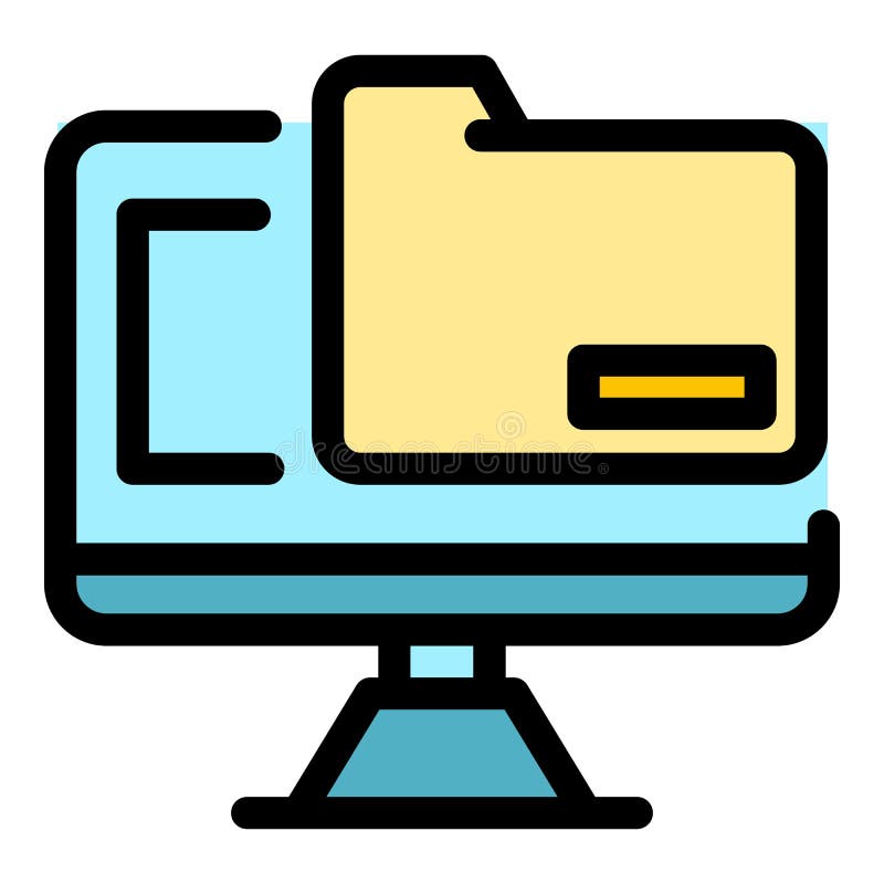 Computer File Folder Icon Color Outline Vector Stock Illustration ... Computer File Folder Icon Color Outline Vector Stock Illustration ...