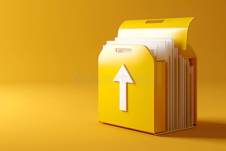 Computer File Folder with an Upward Arrow. File Upload, Data Storage ...