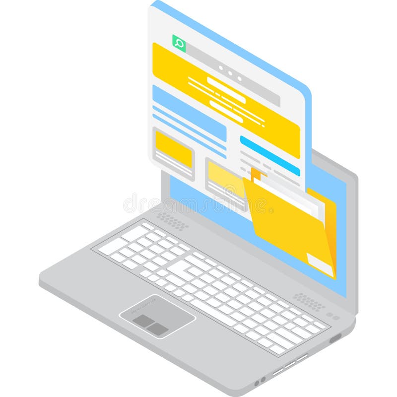 Computer File Folder Vector Icon Pc Archive Stock Vector - Illustration ...