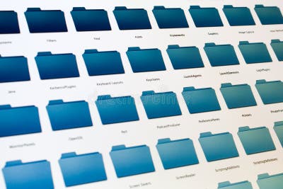 Computer File System on Black Screen Stock Photo - Image of background ...