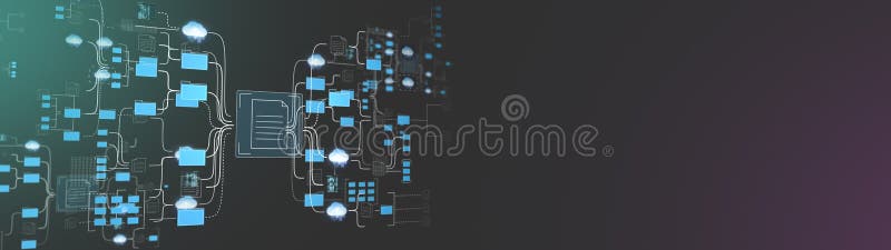 Computer File System with Folders and Documents Network Stock ...