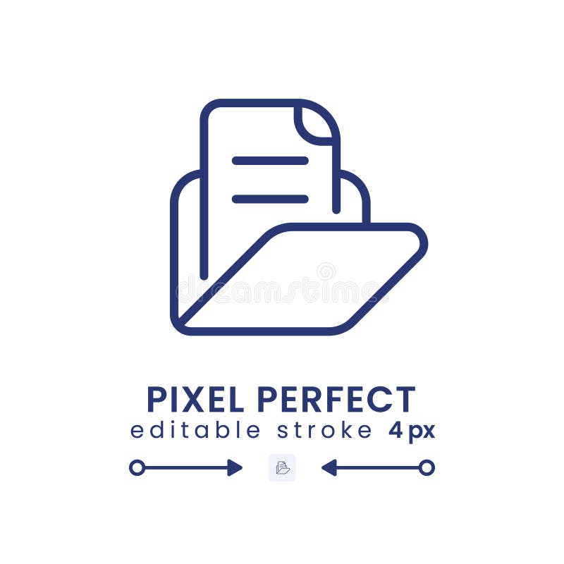 Computer Files Folder Linear Desktop Icon Stock Illustration ...
