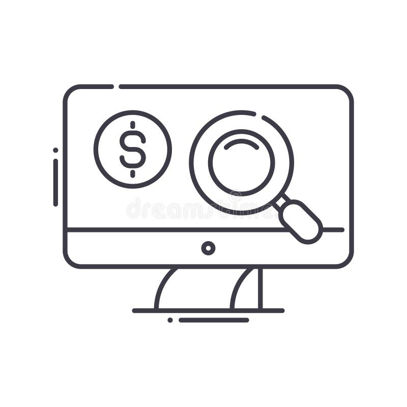 Financial Analysis Symbol Icon, Black Vector Sign with Editable Strokes ...