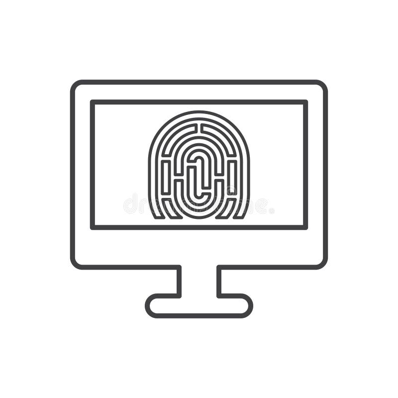 Computer Fingerprint icon stock vector. Illustration of fingerprint ...
