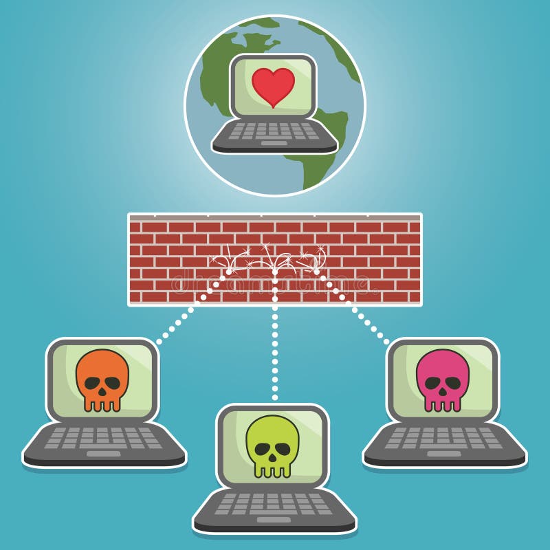 Computer firewall stock vector. Illustration of network - 12790596