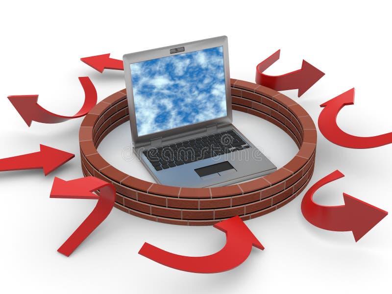 Computer Firewall Concept With Red Arrows Royalty Free Stock Image ...