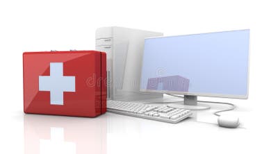 Computer First aid stock illustration. Illustration of cable - 13189312