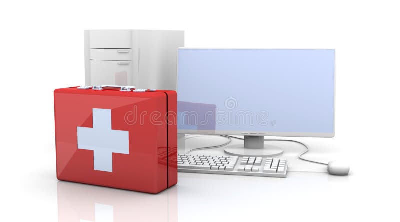 Computer First aid stock illustration. Illustration of cable - 13189312