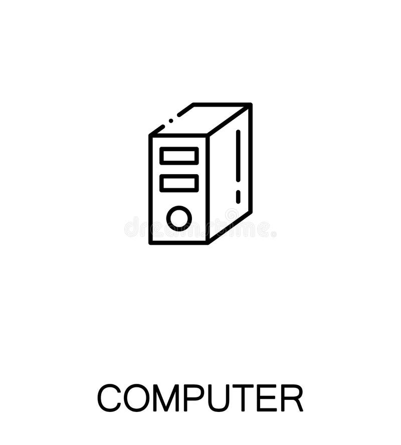 Computer flat icon stock vector. Illustration of icon - 84736000