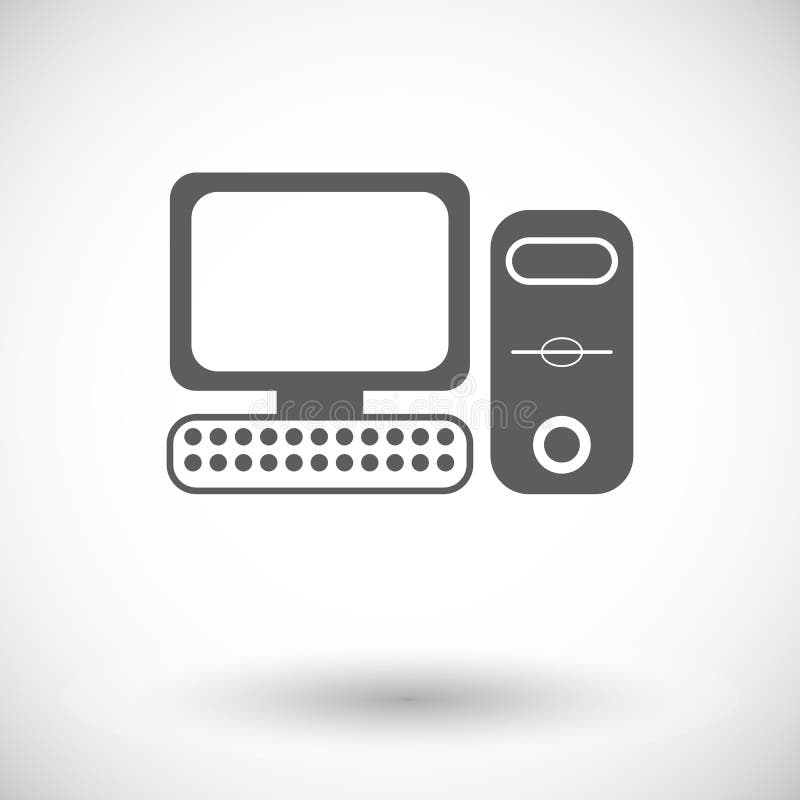 Computer flat icon 2 stock vector. Illustration of white - 98736782