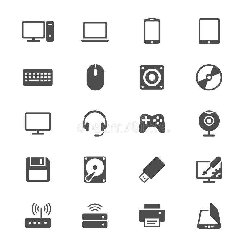 Computer flat icons stock vector. Illustration of computer - 40232082