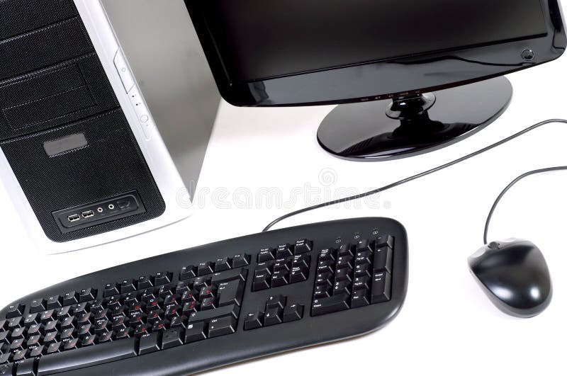 Computer flat wide screen stock photo. Image of front - 9560086