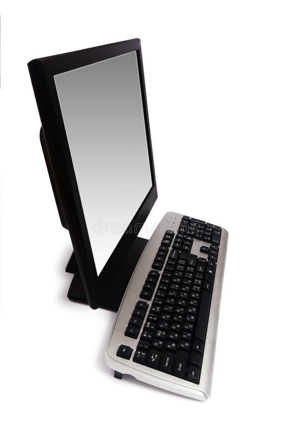 Computer with Flat Screen Isolated Stock Image - Image of screen, flat ...