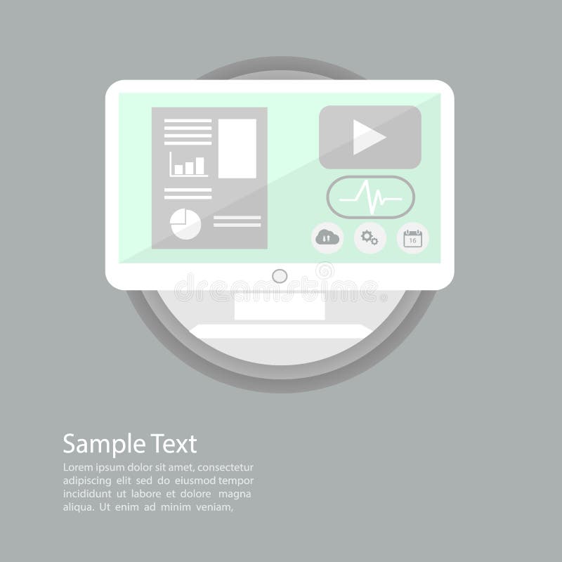 Computer flat template stock vector. Illustration of design - 63578041