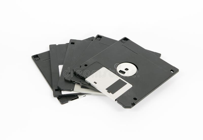 Computer Floppy Disks Isolated on White Background Stock Photo - Image ...