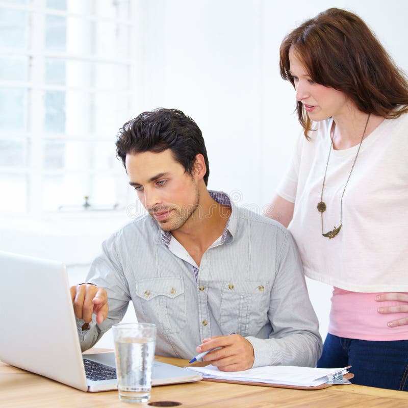 Computer, Focus and Business People Planning, Reading and Review for ...