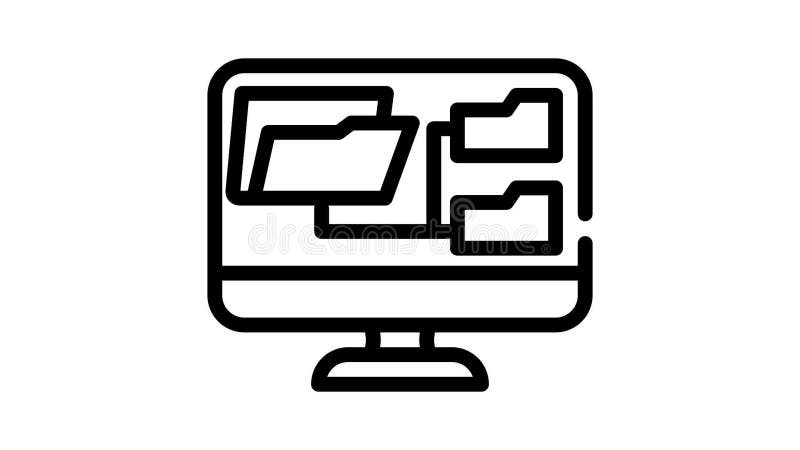 Computer Folder Icon Moving on Screen. Folder Icon Animation Stock Video - Video of interface ...