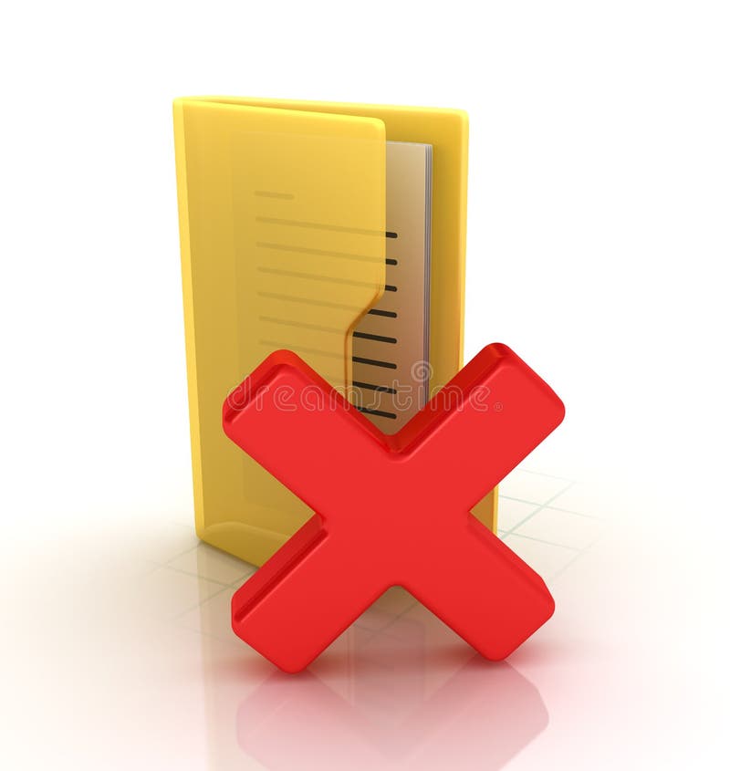 Computer Folder with Cross Symbol Stock Illustration - Illustration of ...