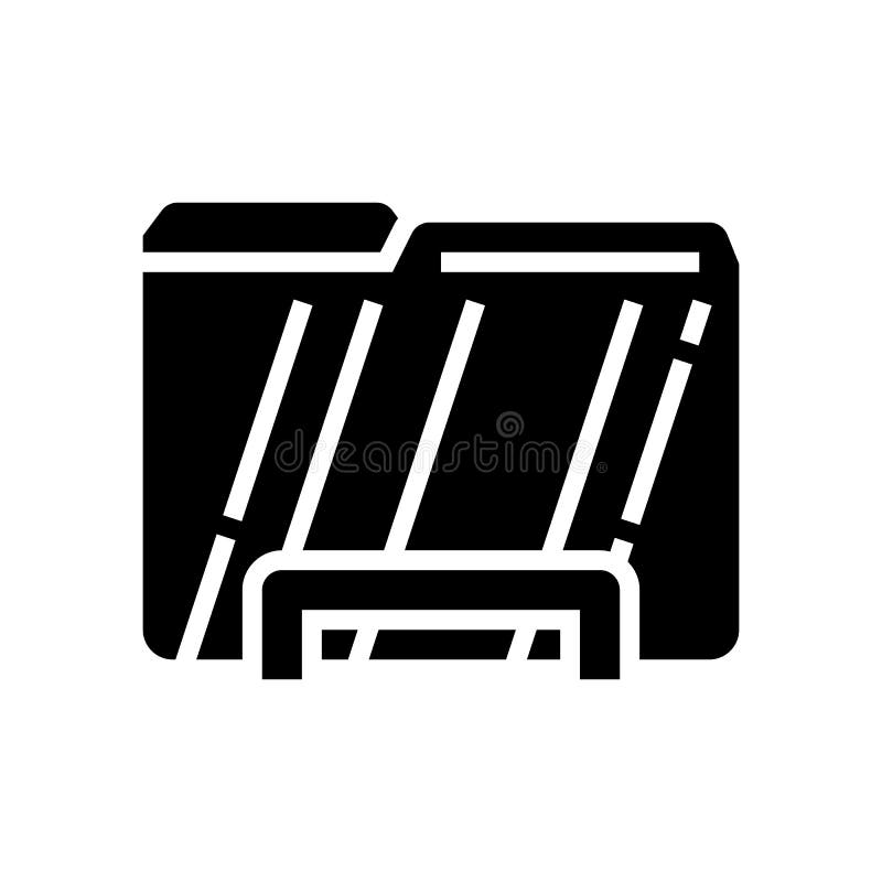 Computer Folder Glyph Icon Vector Illustration Stock Illustration ...