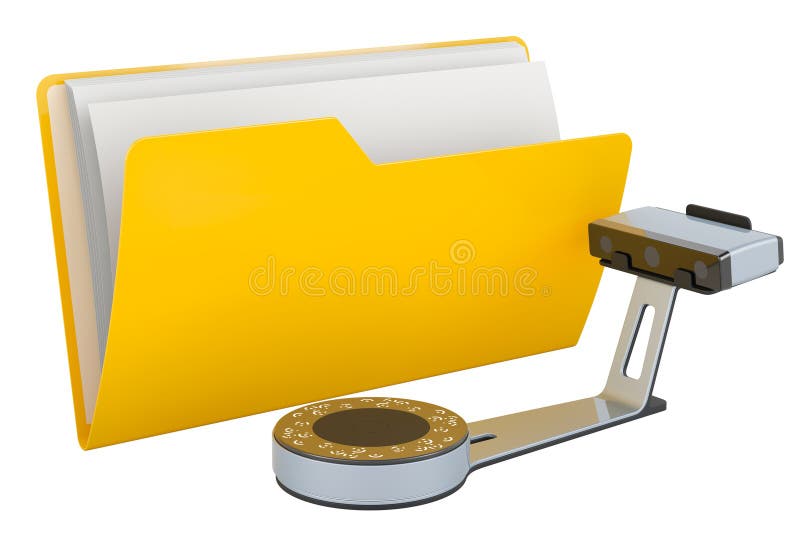 Computer Folder Icon with Loudspeakers, 3D Rendering Stock Illustration ...