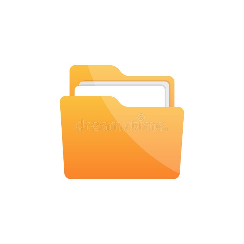 Computer Folder Icon in Flat Style. Document Archive Vector ...