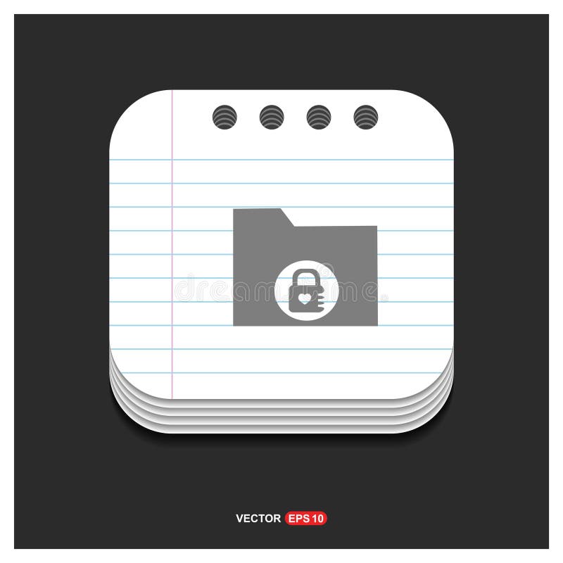 Computer Folder Icon Gray Icon on Notepad Style Template Vector Stock ...
