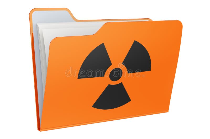 Computer Folder Icon with Radiation Symbol. 3D Rendering Stock ...