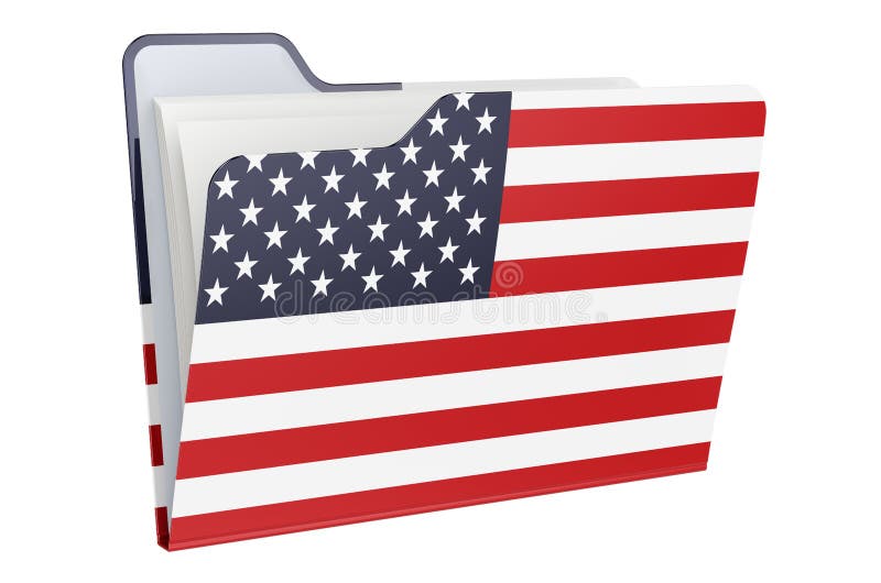 Computer Folder Icon with the United States Flag. 3D Rendering Stock ...