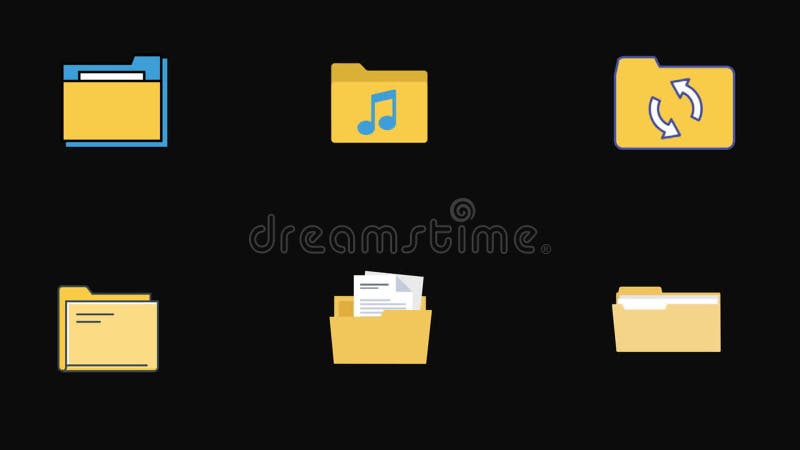 Office Folder File Icon, Document. Loop Animation with Alpha Channel ...