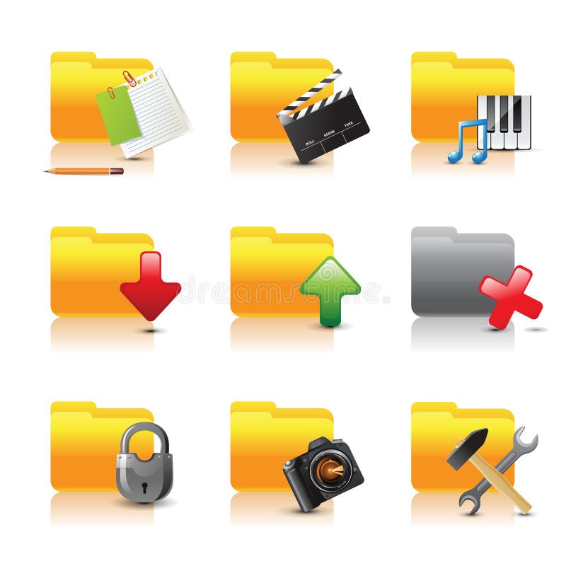 Folder icons. stock vector. Illustration of computer - 20500232