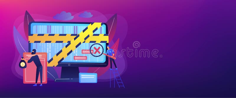 Computer Forensics Concept Banner Header Stock Vector - Illustration of ...