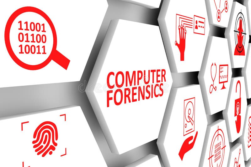 COMPUTER FORENSICS concept stock illustration. Illustration of ...