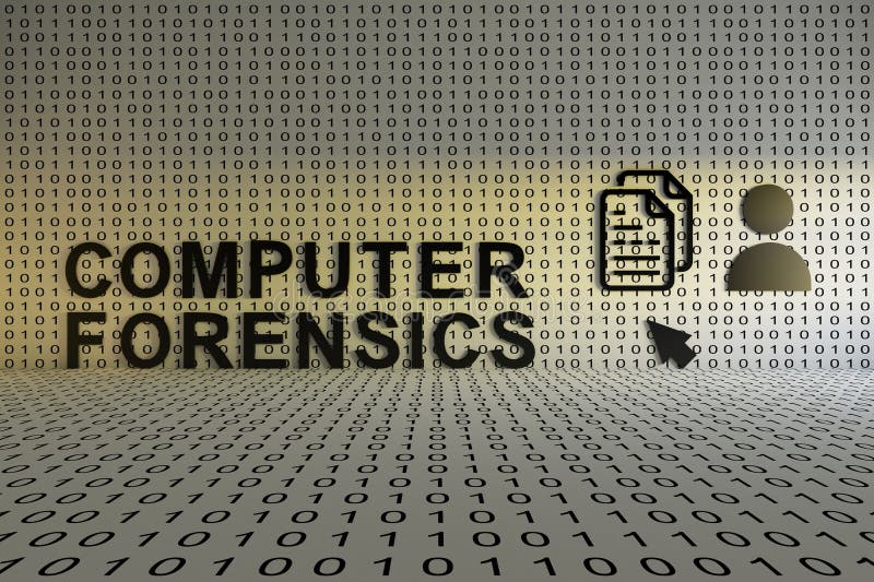 COMPUTER FORENSICS Concept Text Sunlight 3D Stock Illustration ...